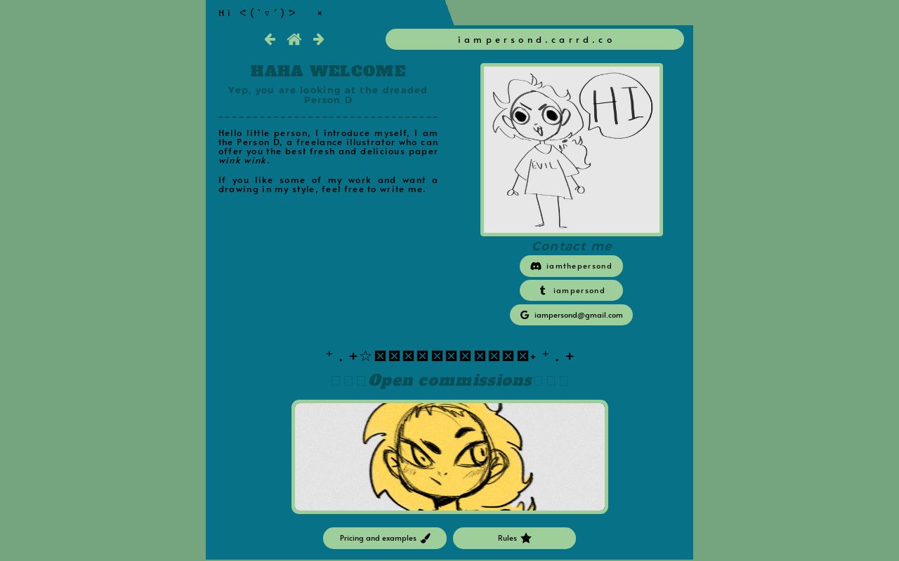 I am the person D - Commissions(੭ᴗᗝᴗ)੭